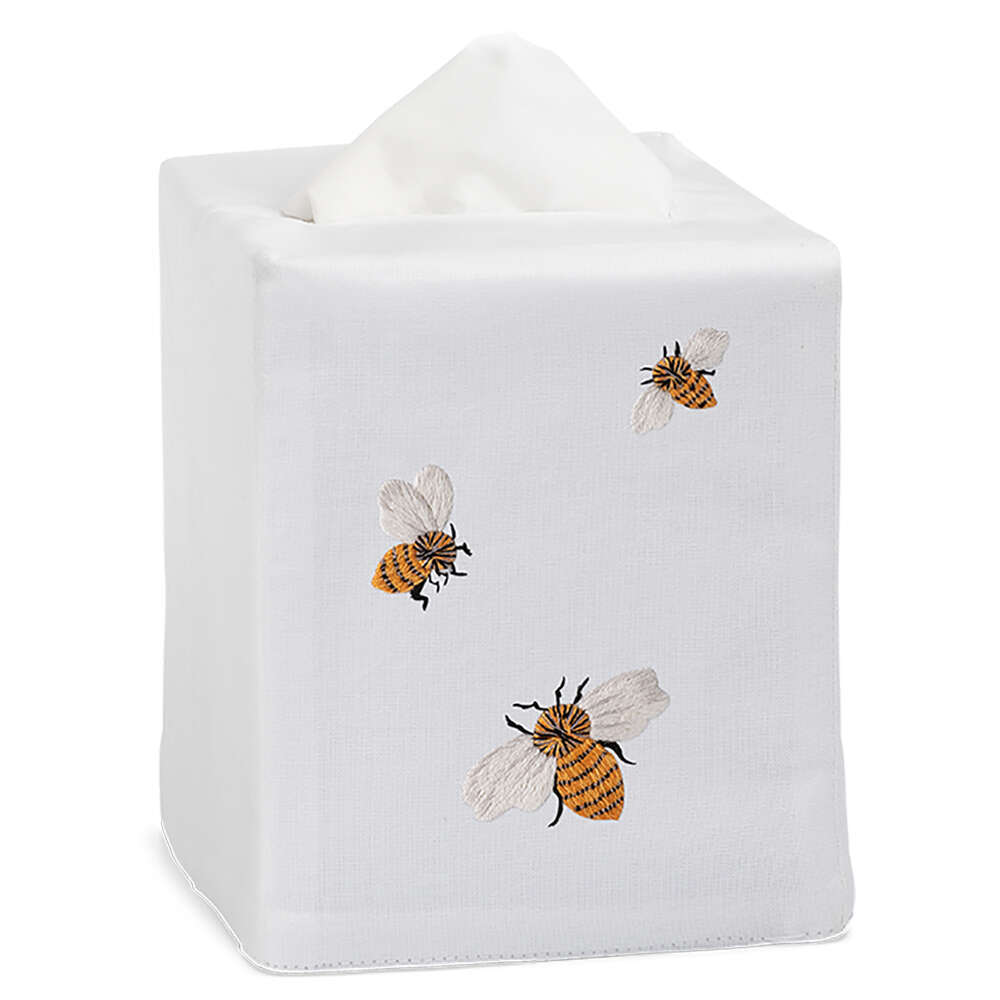 Bees Tissue Box Covers by Henry Handwork | Fine Linens