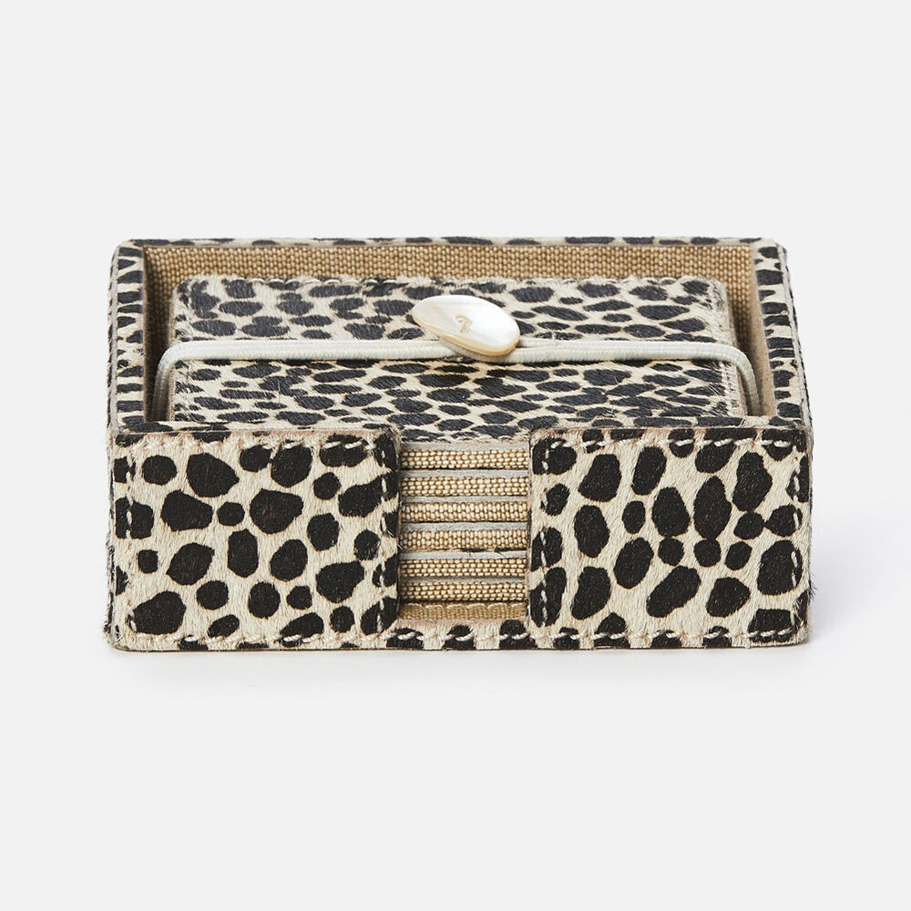 Bandar Coaster with Holder by Blue Pheasant | Fine Linens