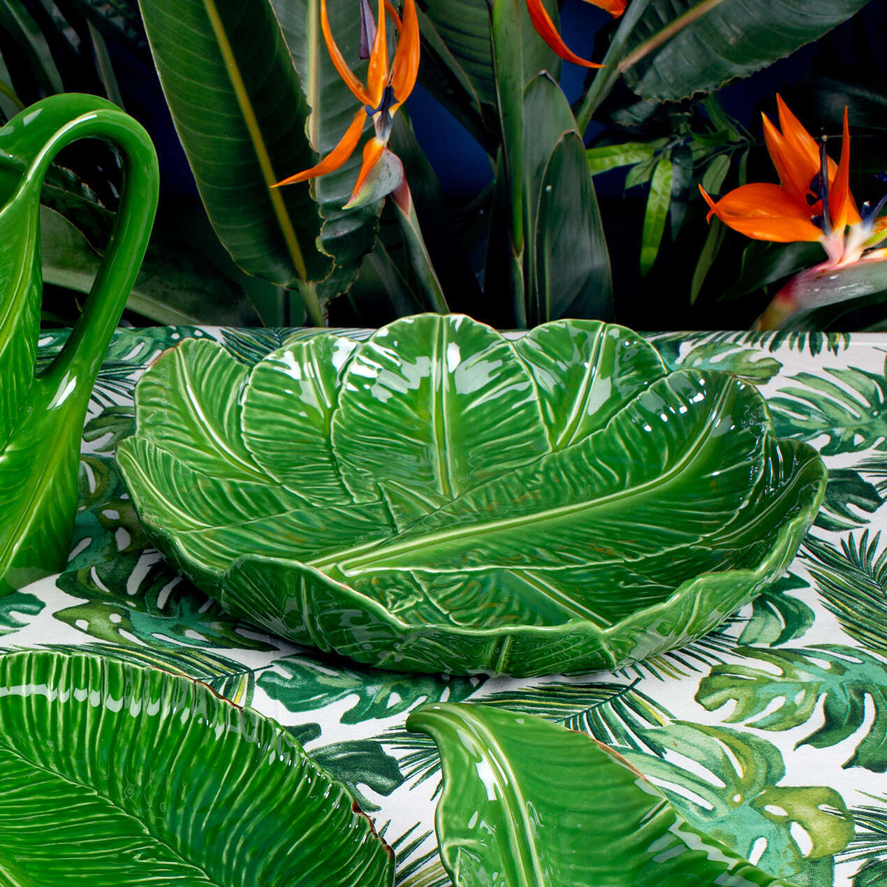 Bananas from Madeira Centerpiece Leaves by Bordallo Pinheiro | Fine Linens