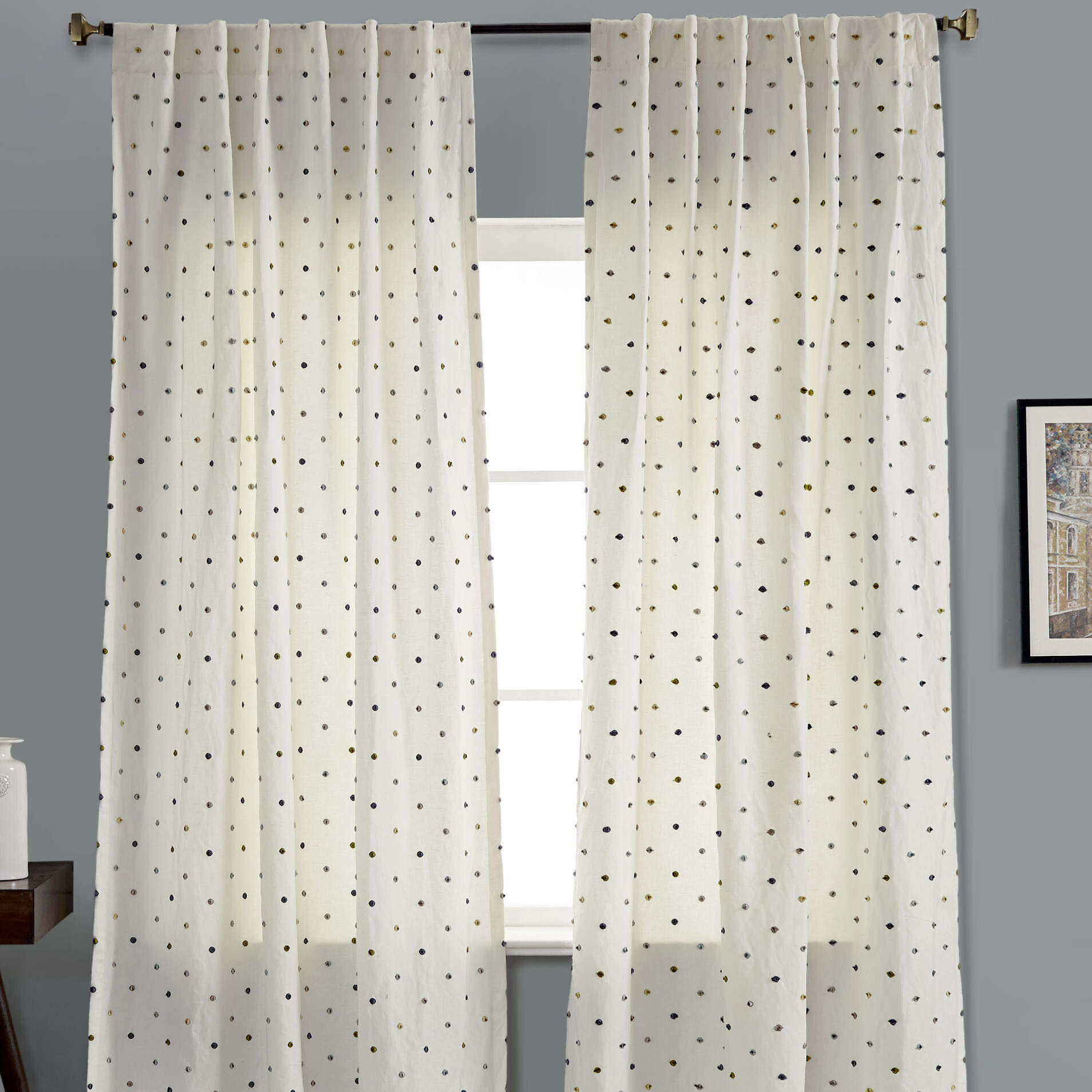 Avon Dots Curtain by India's Heritage | Fine Linens