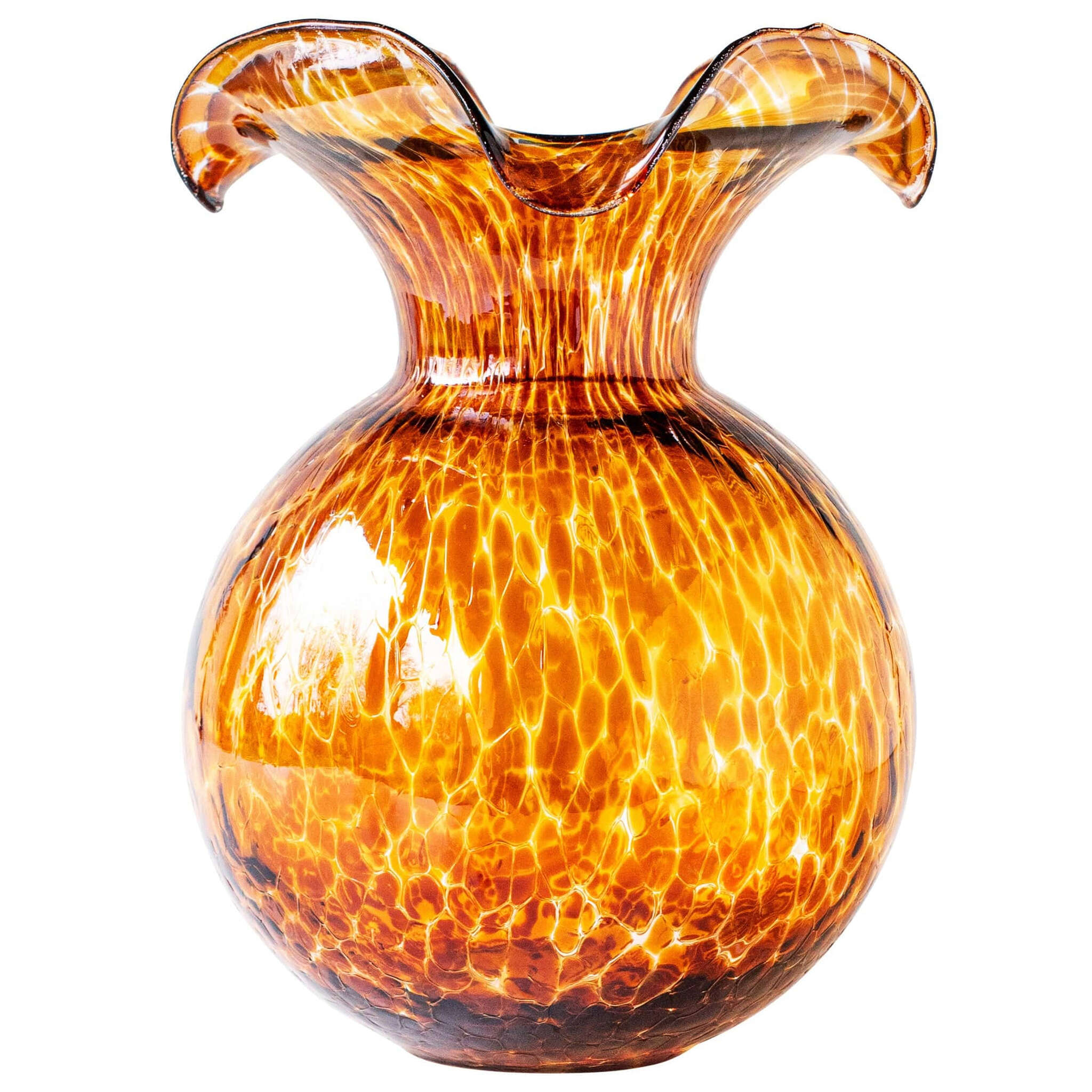 Hibiscus Glass Tortoiseshell Vase by Vietri | Fine Linens