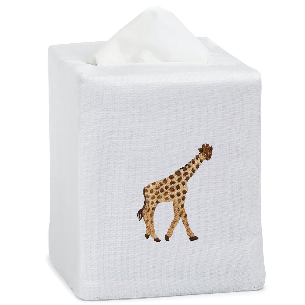 African Giraffe Tissue Box Covers by Henry Handwork | Fine Linens