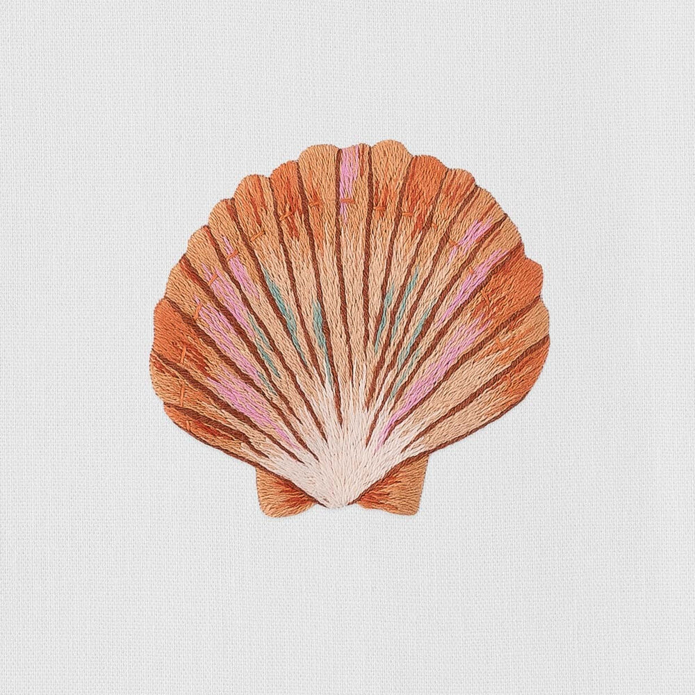 Shell Scallop Hand Towel by Henry Handwork | Fine Linens