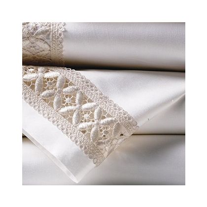 Juliet by De’ Medici King Sham 21x37 - White/Ivory | Fine Linens