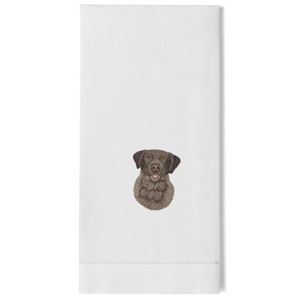 Black Lab Hand Towel by Henry Handwork | Fine Linens
