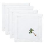 Palm Tree Modern Cocktail Napkins by Henry Handwork | Fine Linens